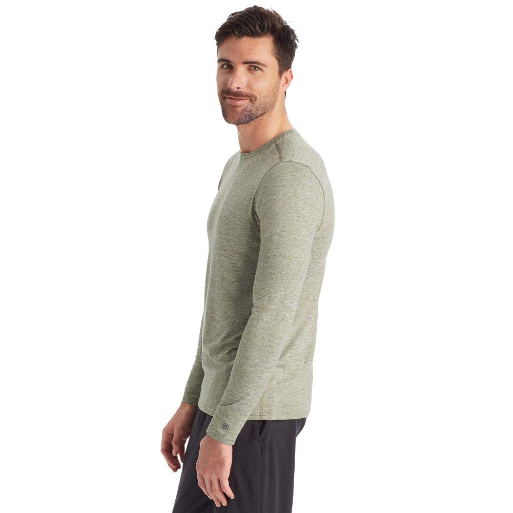 C9 Champion mens Long Sleeve Tech Tee T Shirt, Green Luck Heather, Small US