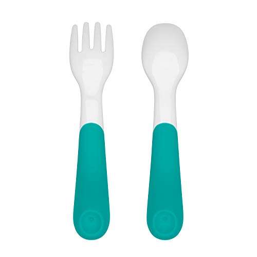 OXO Tot On The Go Fork & Spoon Training Set with Travel Case - Teal