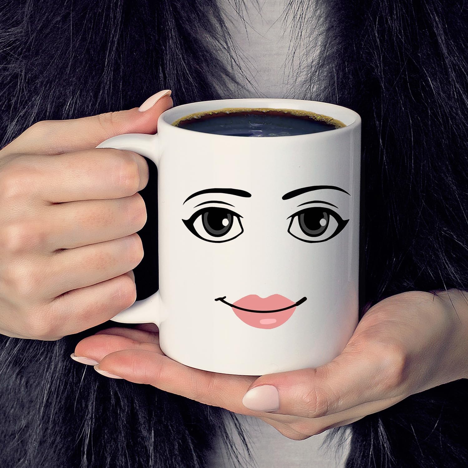 HongLianMeng Girl Face Expression Ceramic Coffee Mug Creative Boy's Gift