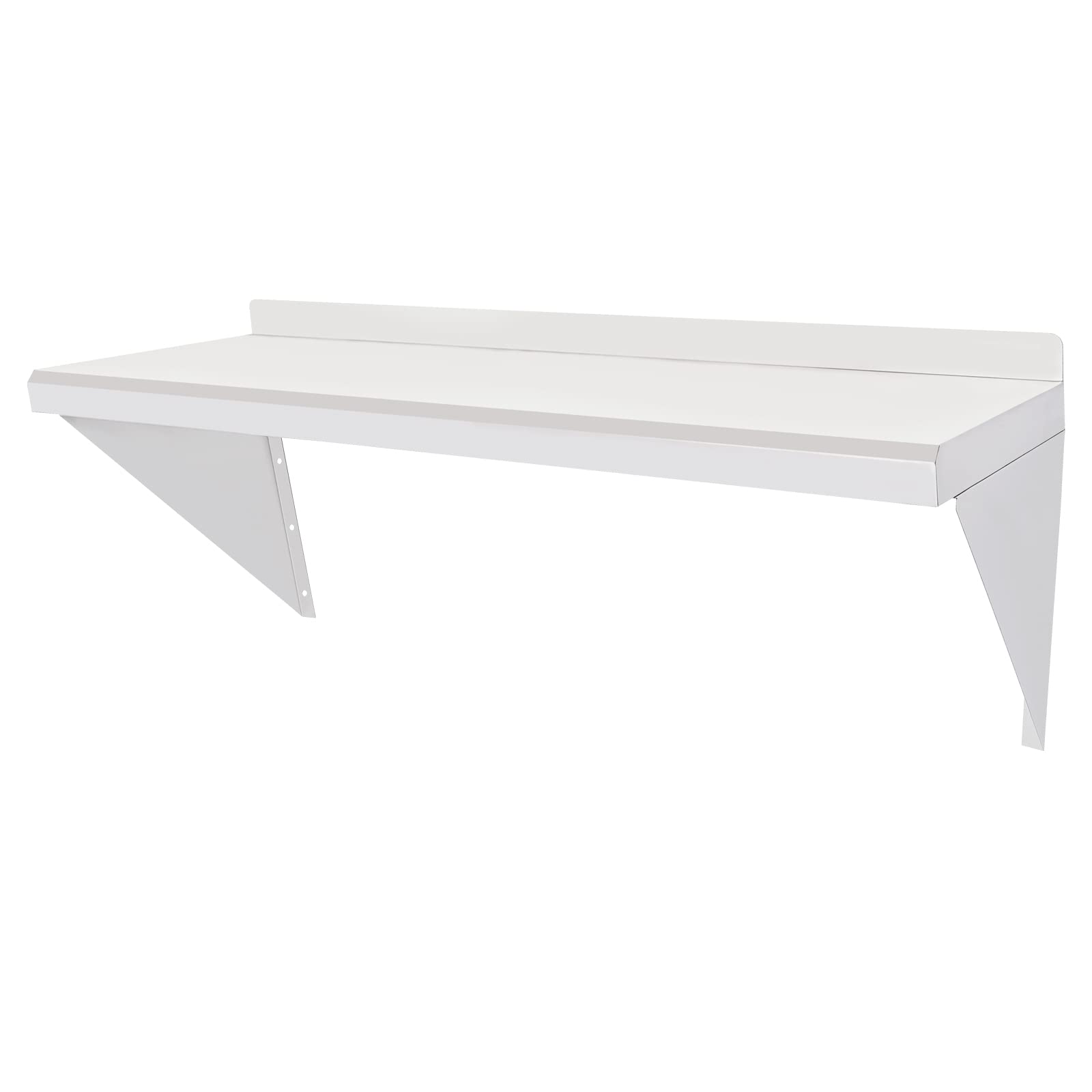 DNYSYSJ 12” x 36” Stainless Steel Wall Shelf, Heavy Duty 110lbs Metal Shelf Commercial Wall Mount Floating Shelving with Backsplash for Restaurant, Utility Room, Kitchen and Garage