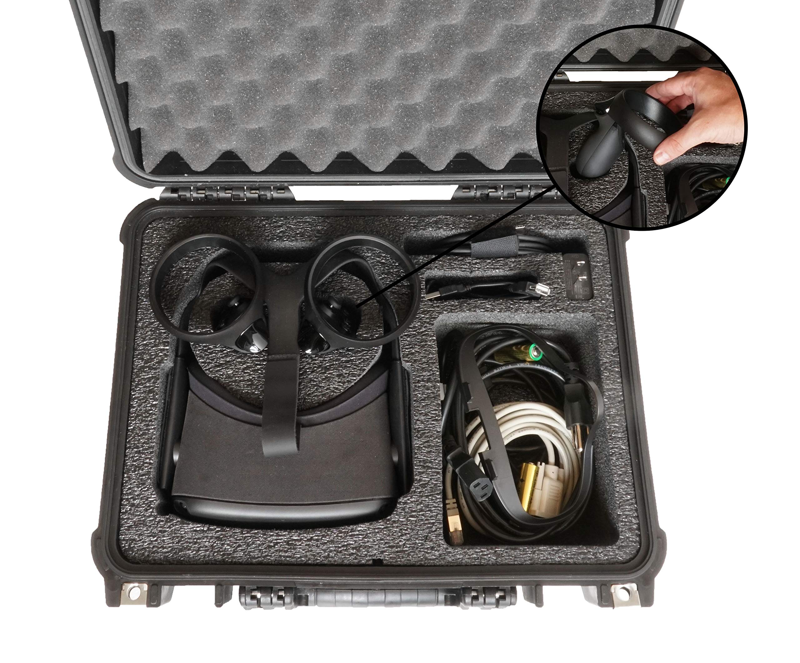 Case Club Case Fits Oculus Quest 2 & Quest 1. Hard Waterproof Case w/Pre-Cut Foam VR Gaming Headset Accessories - All-in-One, Compact Storage Case for Impact Protection - Fits 128GB and 64GB Models