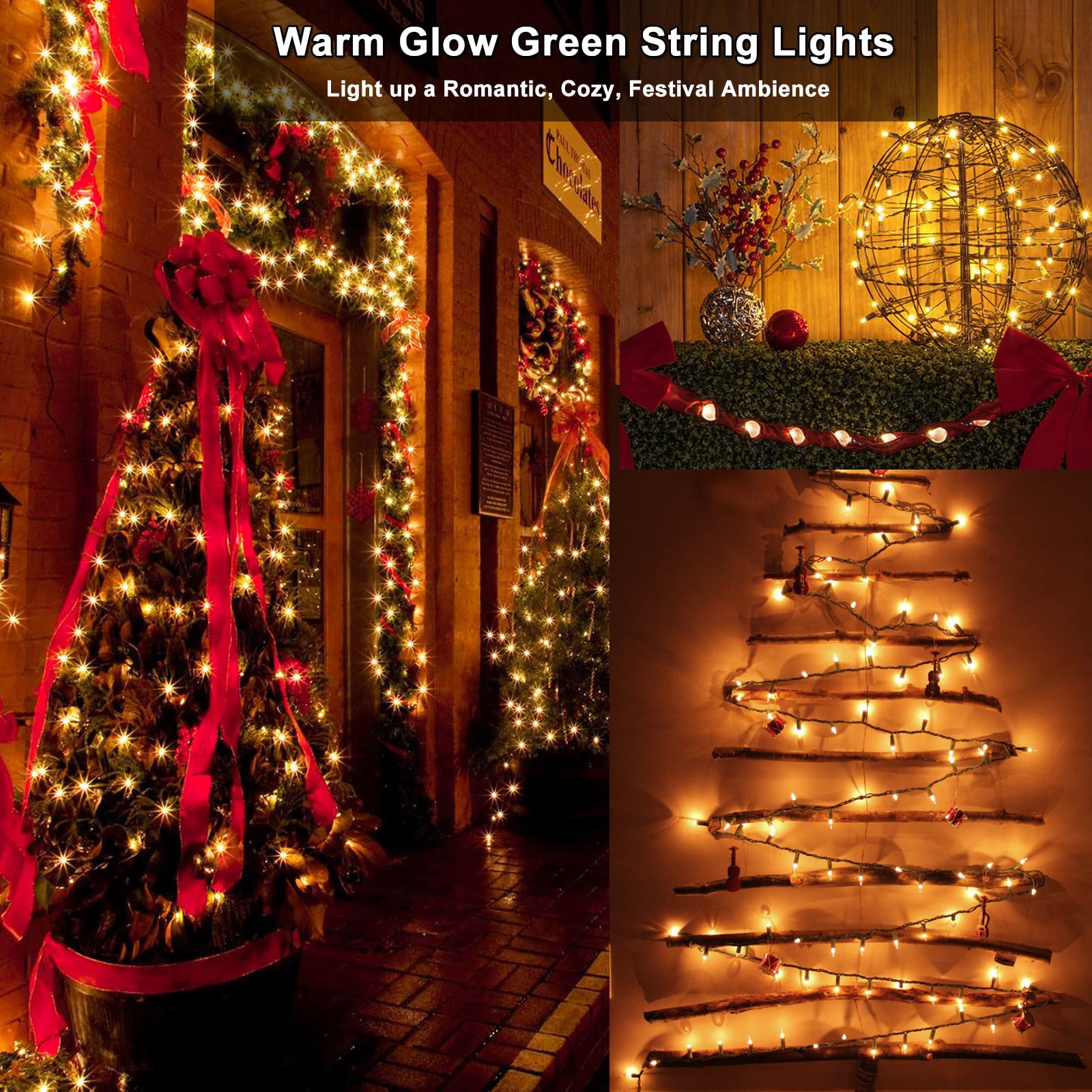 BrizLabs Halloween Orange Lights, 300 Counts 69.6ft Halloween Lights String Connectable, UL Certified Mini Halloween Lights Plug-in, Incandescent Orange Lights for Indoor Outdoor Christmas Tree Decor