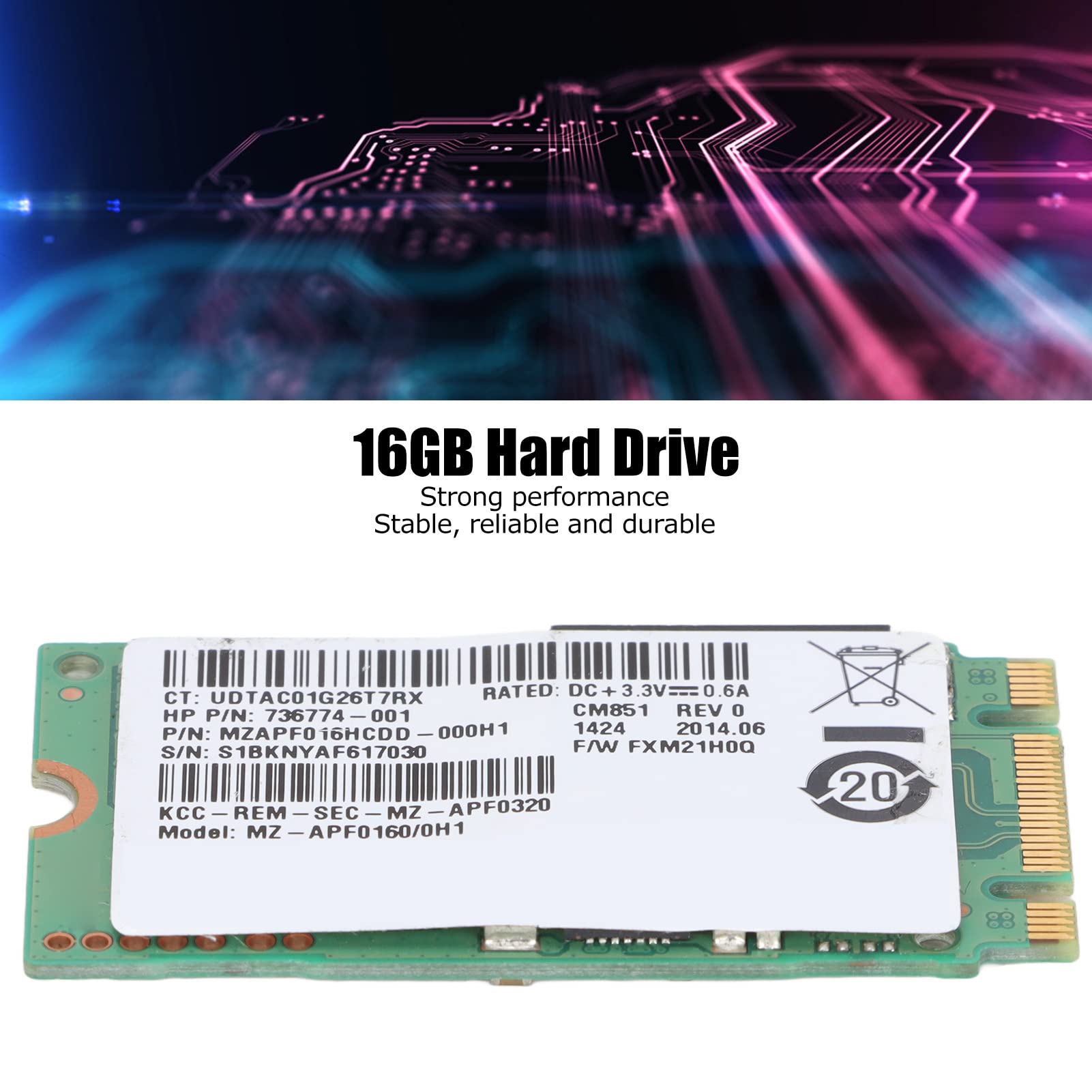 Internal Solid State Drive,Hard Drive 16GB M.2 2242 Large Capacity Design Strong Performance Computer Accessories for Mini PC Notebooks Tablets PC