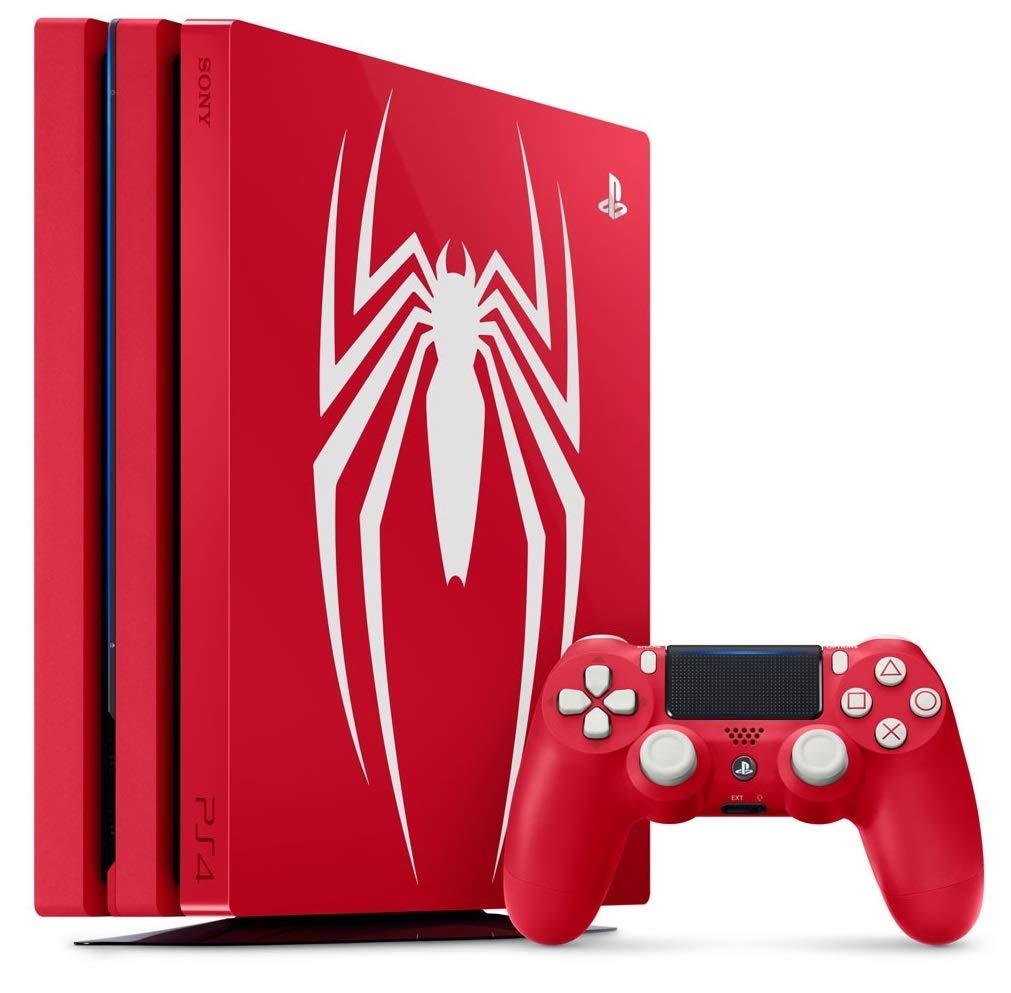 Playstation 4 Pro 2TB SSHD Limited Edition Console - Marvels Spider-Man Bundle Enhanced with Fast Solid State Hybrid Drive (Renewed)