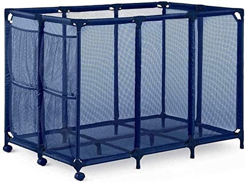 Essentially Yours Pool Noodles Holder, Toys, Floats, Balls and Floats Equipment Mesh Rolling Storage Organizer Bin, Extra-Large, (47.2" W x 30.2" L x 34" H), Blue Style 455119