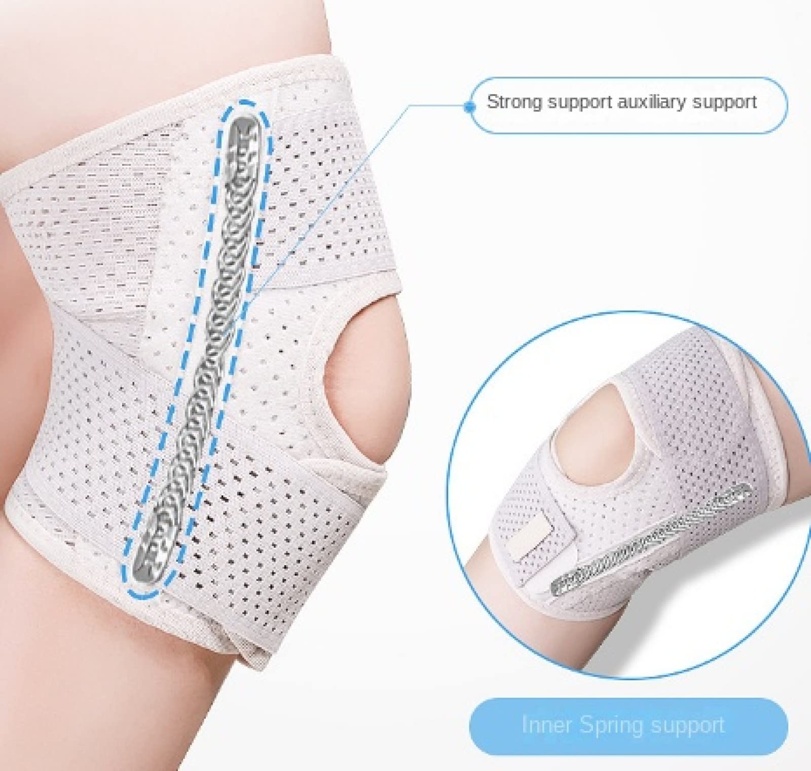 Claudiioq Multi-Function Sports Running Mountaineering Meniscus Knee Pads Running Basketball Straps Knee Injury Patella Protection Belt Gray M Code Left