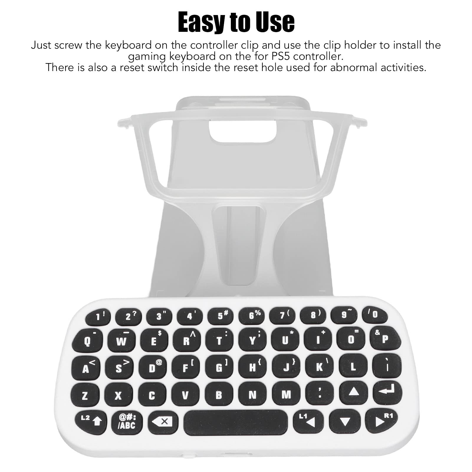 DAUERHAFT Controller Keypad, Simple To Install Wireless Gamepad Keyboard Plug and Play with Clip for Chat