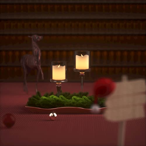 Fmix 6Pcs Flameless Candles, 2"×1.8" LED Candles Warm White Battery Operated Candles Tea Lights Candles, Realistic Twinkle Battery Candles, Electric Candles for Valentine Christmas Wedding