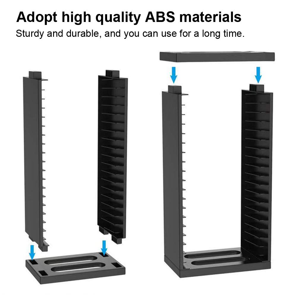 DAUERHAFT Game Disc Organizer, Game Disc Storage Shelf Large Capacity Double Tier Professional for Video Game Store for Home