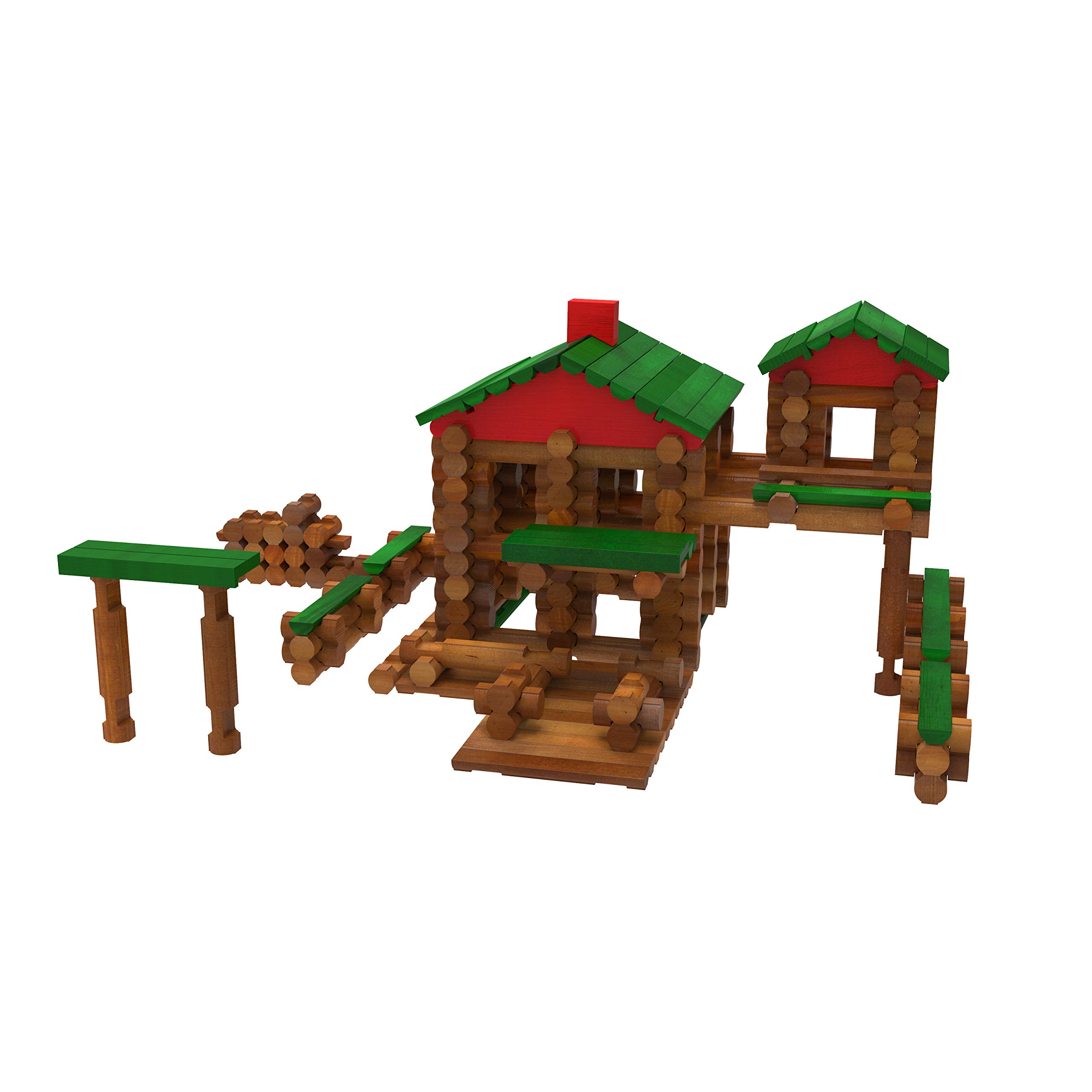 LINCOLN LOGS β Classic Farmhouse, 268 Pieces, Real Wood Logs - Ages 3+ - Best Retro Building Gift Set for Boys/Girls - Creative Construction Engineering - Preschool Education Toy