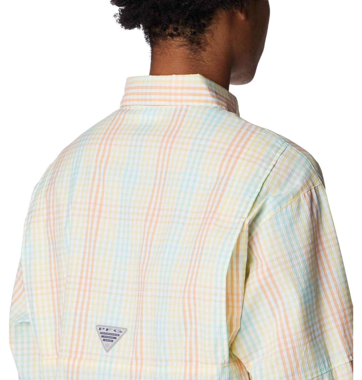 Columbia Men's Super Tamiami Long Sleeve Shirt, Sunlit Blanket Gingham, Medium