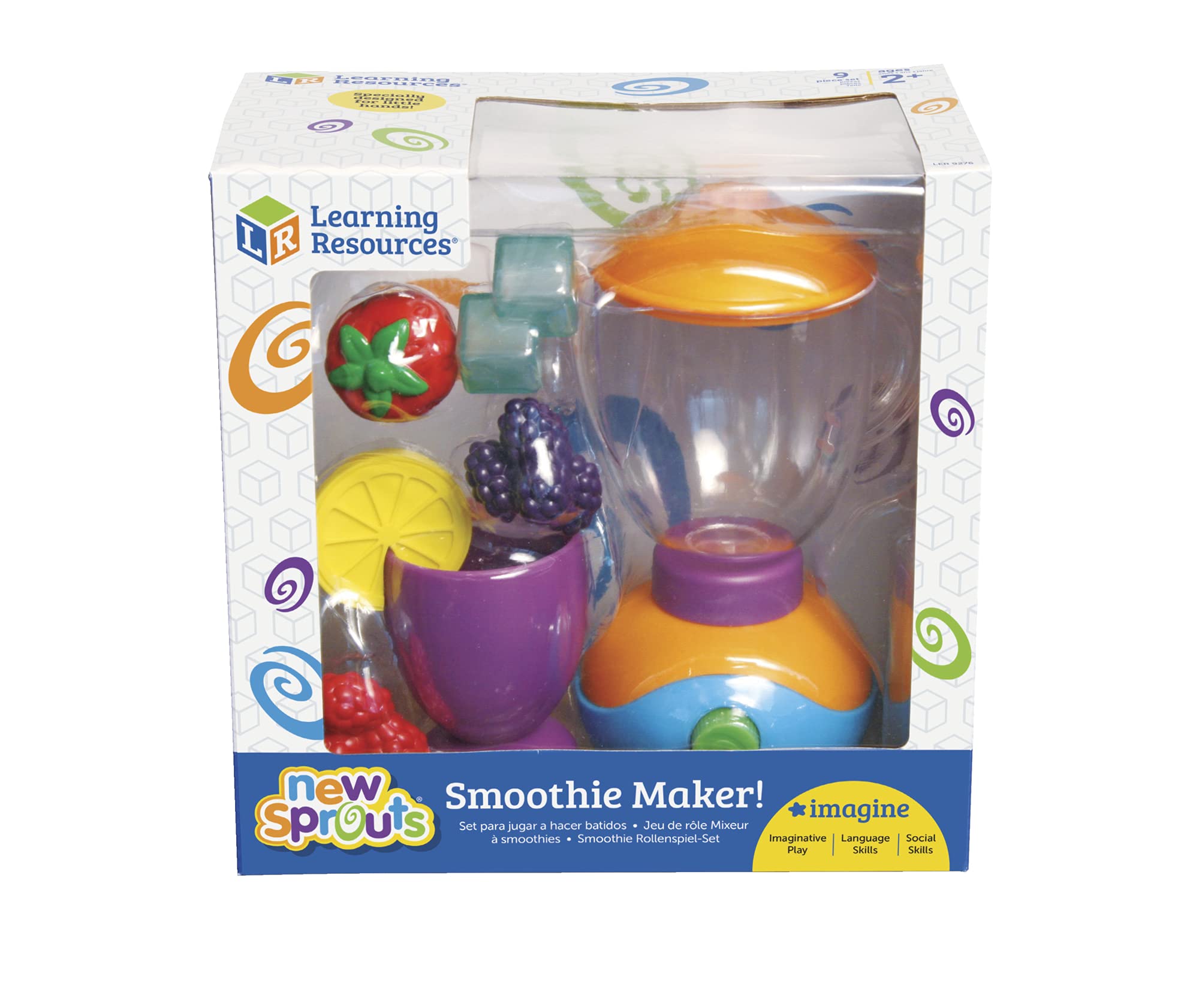 Learning Resources New Sprouts Smoothie Maker!, Pretend Mixer for Kids, Kitchen Toys for Kids, Play Food, 9 Pieces, Ages 2+