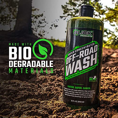 Slick Products Off-Road Wash Extra Thick Foaming Cleaning Solution Dirt Bike, UTV, Truck, Offroad Car Wash Soap - Works With Foam Cannon, Foam Gun, Sprayers, Buckets, 32 oz., Citrus Scent