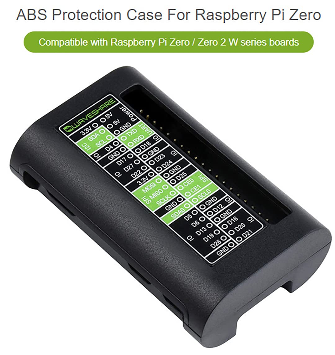 Pi Zero Enclosure, ABS Protection Case for Raspberry Pi Zero 2 W/Pi 2 WH/Pi Zero W/Pi Zero WH (Case Only)