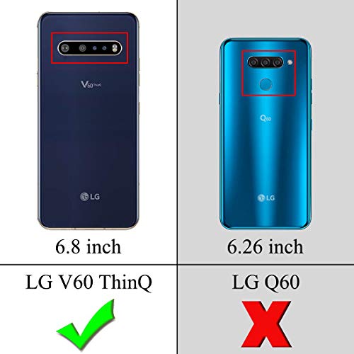 Sucnakp for LG V60 Thinq Case LG V60 Case Shock Absorption Anti Scratch Heavy Duty Durable Drop Protection Cell Phone Cover for LG V60 Thinq(LT Black)