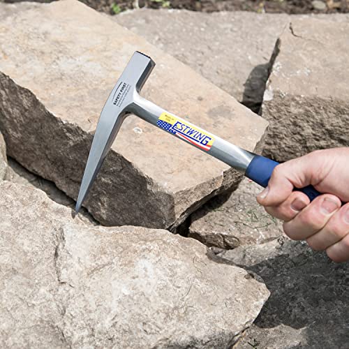 ESTWING Rock Pick - 13 oz Geology Hammer with Smooth Face & Shock Reduction Grip - E3-13P