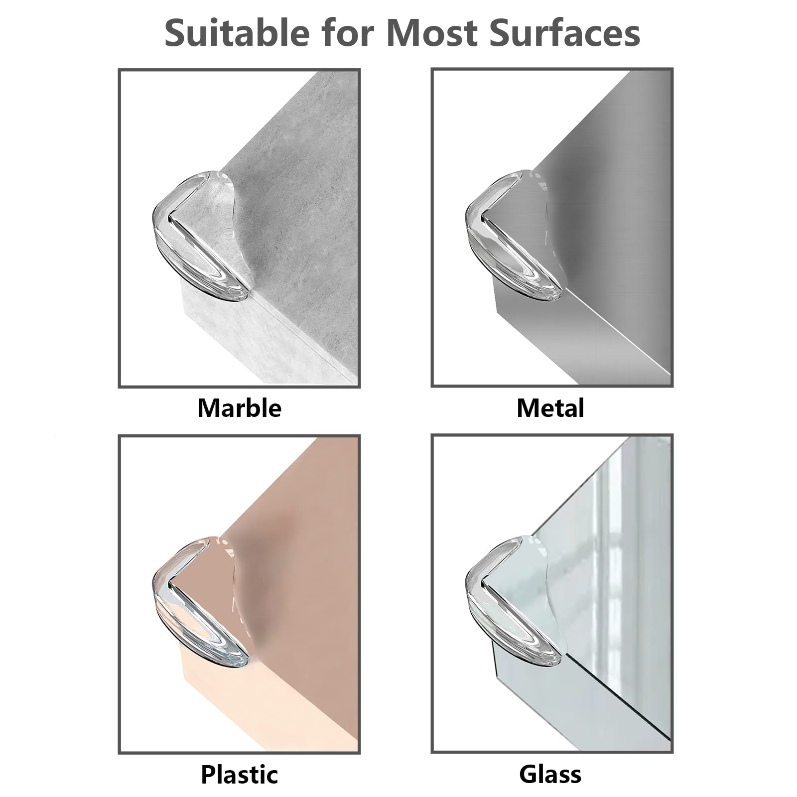 Clear Corner Protectors for Baby Safety, Proofing Table Corner Guards, Child Soft Furniture Edge Bumper with Adhesive, Kids Sharp Desk Corner Covers (12 Pack)