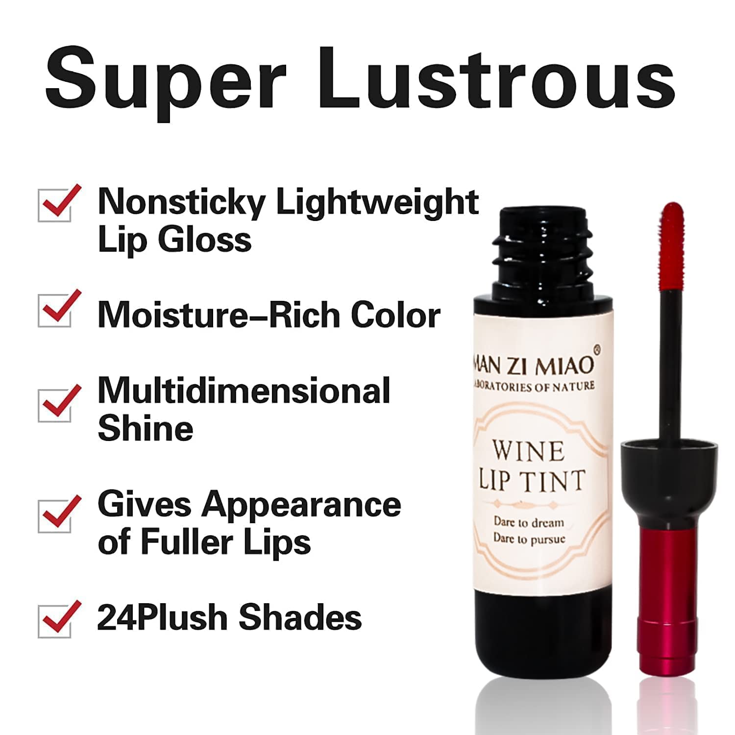 JHSLCHA Lip Gloss, Wine Lip Tint 6 Colors, Long Lasting Waterproof Lip Gloss Set, Matte Liquid Lipstick Set for Girls and Women