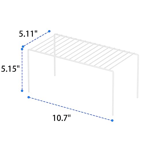 GEDLIRE Mini Kitchen Cabinet Shelf Organizers Set of 4, Small White Wire Storage Shelves Rack for Pantry, Metal Dish Plate Organizer Rack for Cabinet, Cupboard, Kitchen Organizers and Storage