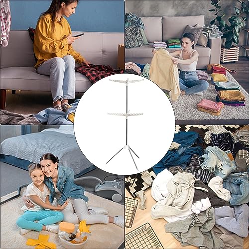 Foldable Clothes Drying Rack | Foldable Drying Rack with 3 Legs - Steamer Hanger Stand, Stainless Steel Telescopic Laundry Drying Rack, Home Indoor Use Buogint