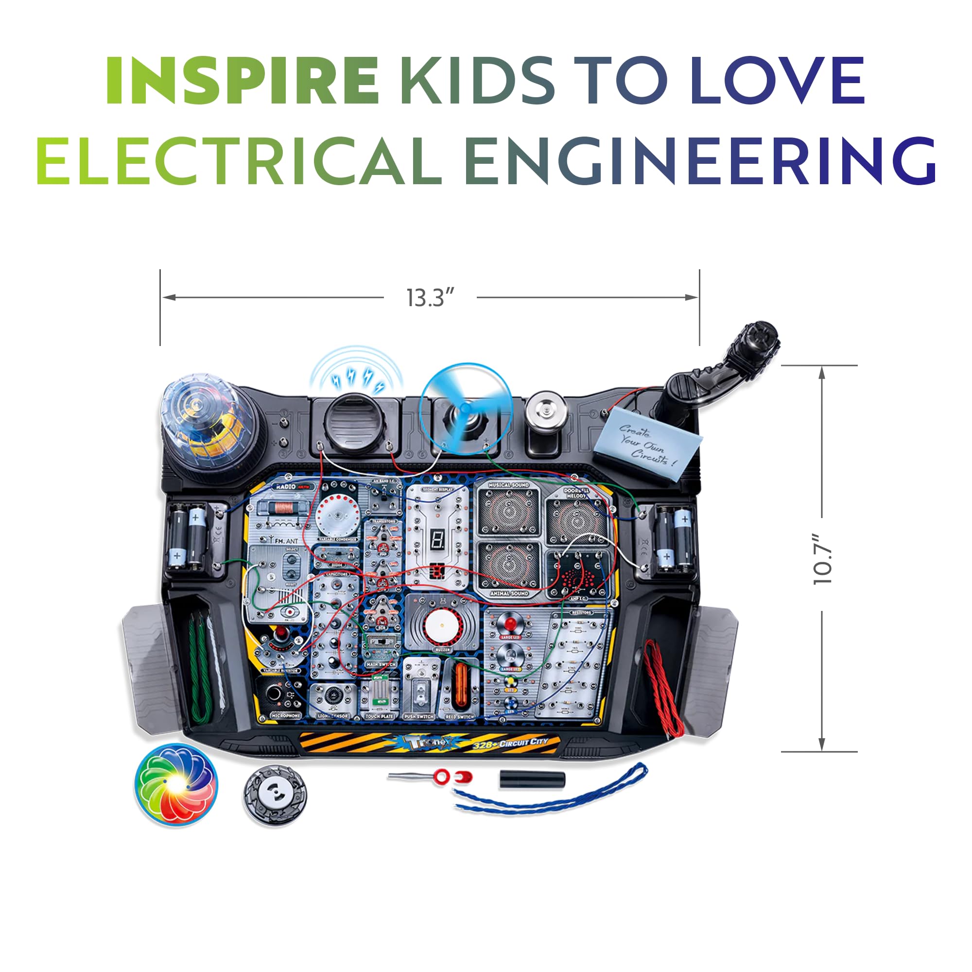 Playz Advanced Electrical Circuit Board Engineering Kit for Kids with 328+ STEM Projects on Electricity, Voltage, Currents, Resistance, & Magnetic Science | Gift for Children Age 8-13+