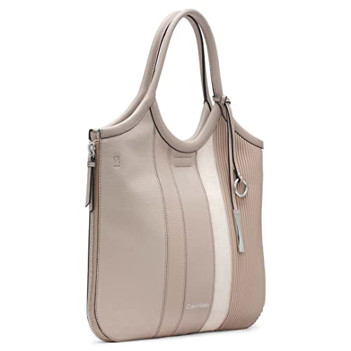 Calvin Klein Gabrianna Novelty Slim Side Zip Tote, Goat Combo Logo