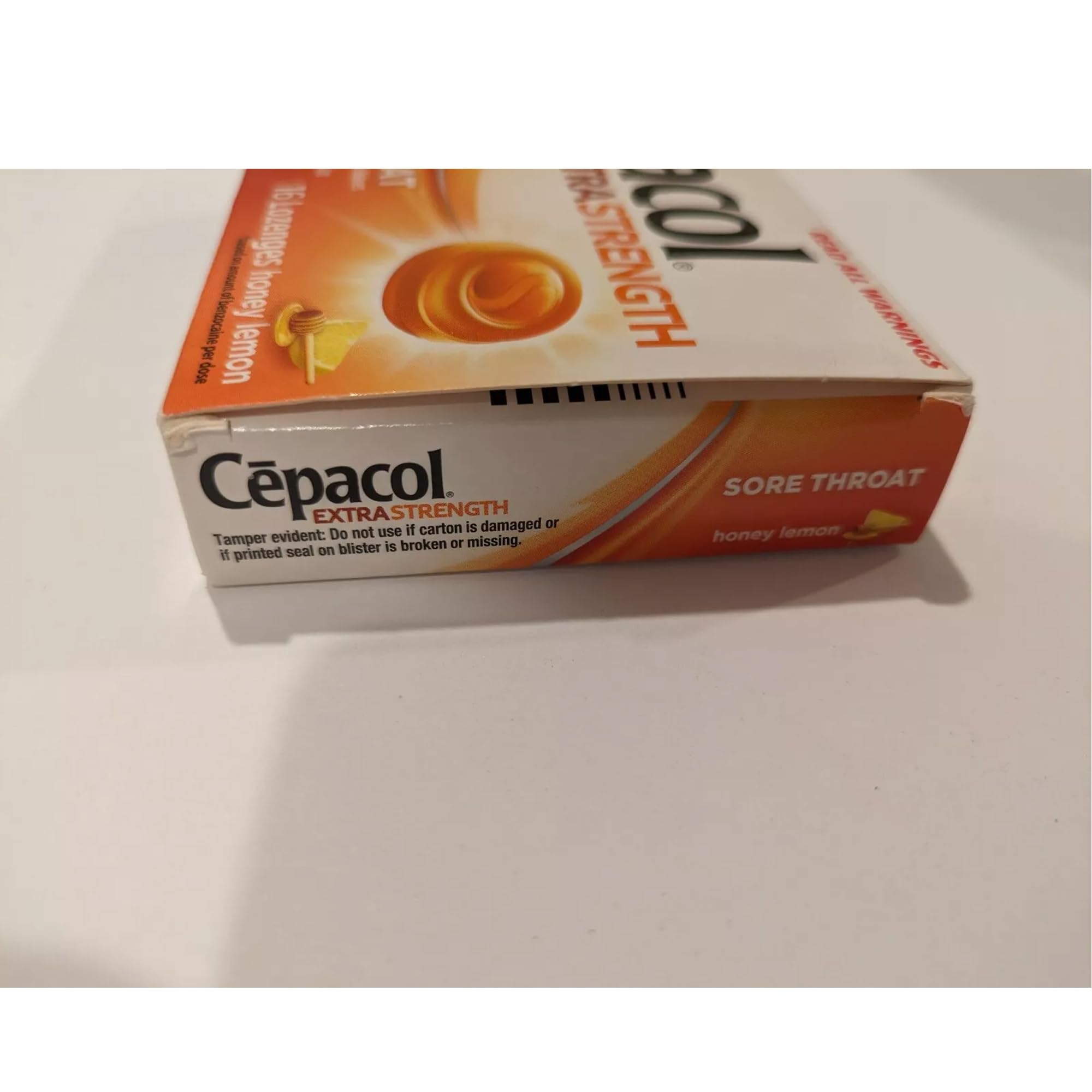 Cepacol Extra Strength Sore Throat Lozenges, Powerful Symptom Relief, Oral Pain Reliever, Honey Lemon, 16 Count (Pack of 1)