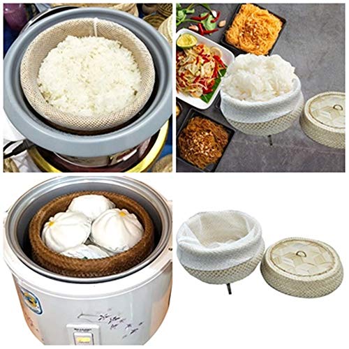 Heavens Tvcz Bamboo Rice Steamer Basket with Lid Sticky Rice Cooker Thai Home Electric Cooker Food Safe Free Cloth 1 piece