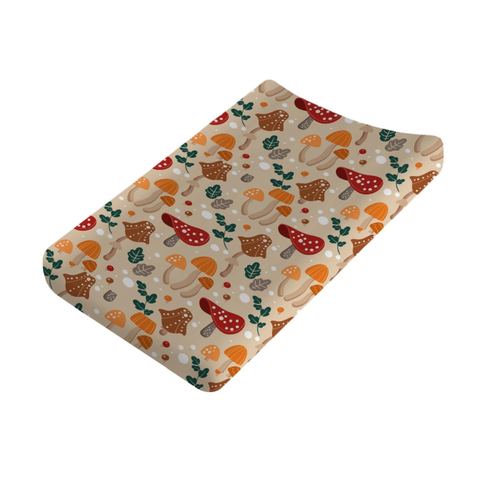 Changing Pad Cover for Baby 1 Pack Autumn Mushroom Soft Unisex Diaper Change Table Sheets | Fit 32"x16" Contoured Pad | Cradle Sheets