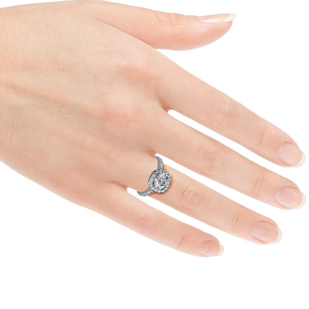 Cate & Chloe Celeste Glory 18k White Gold Ring, Engagement Ring, Wedding Ring, Promise Ring, Silver Ring, Crystal Ring, White Gold Jewelry, Gemstone Ring (8)