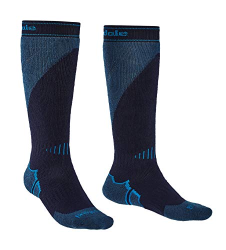 Bridgedale Men's Midweight Plus Ski - Merino Endurance Socks, Navy/Steel, X-Large