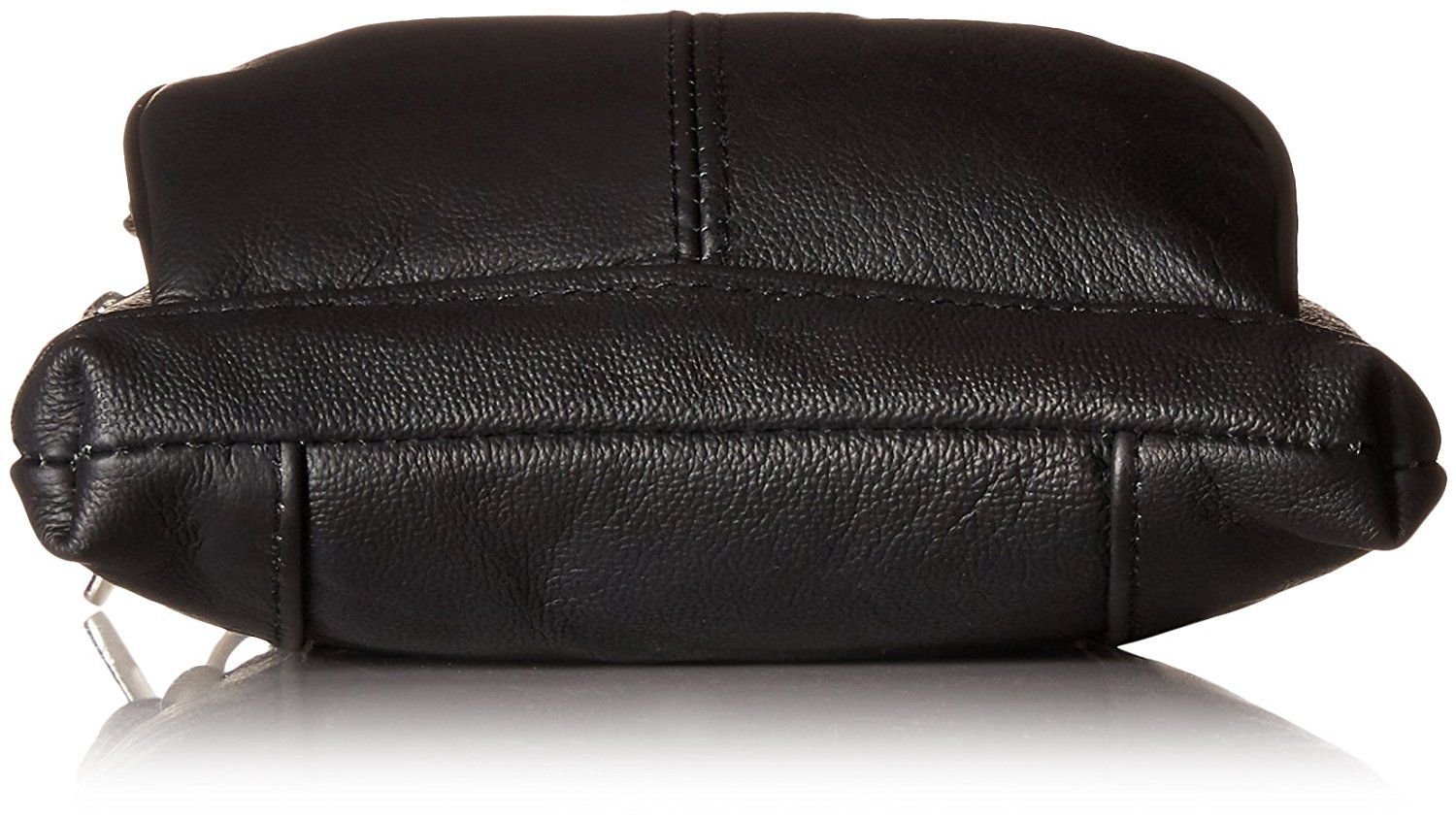 Leather Shoulder Bag Handbag Purse Cross Body Organizer Wallet Multi Pockets (Black)