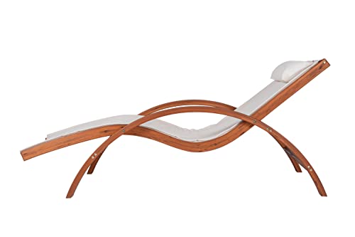 Island Umbrella NU6901 Island Retreat Bentwood Breeze Luxury Lounger with Wood Frame, Champagne