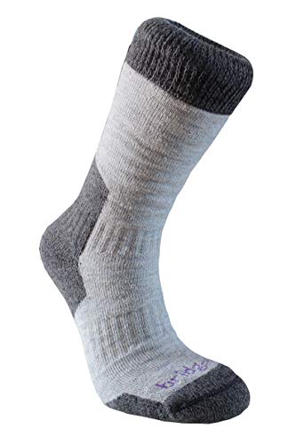 Bridgedale Women's Explorer Heavy Weight Boot Height- Merino Comfort Socks, Grey, Small