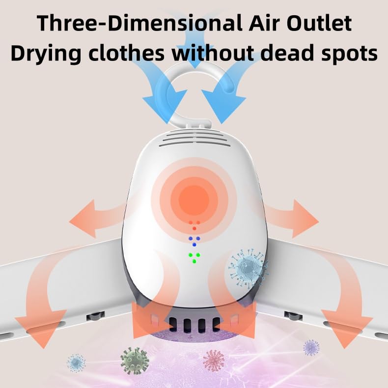 Travel Portable Foldable Electric Clothes Drying Hanger Dryer Rack Machine，Portable Clothes Dryer with Cold/Hot Drying and Timer Dryer