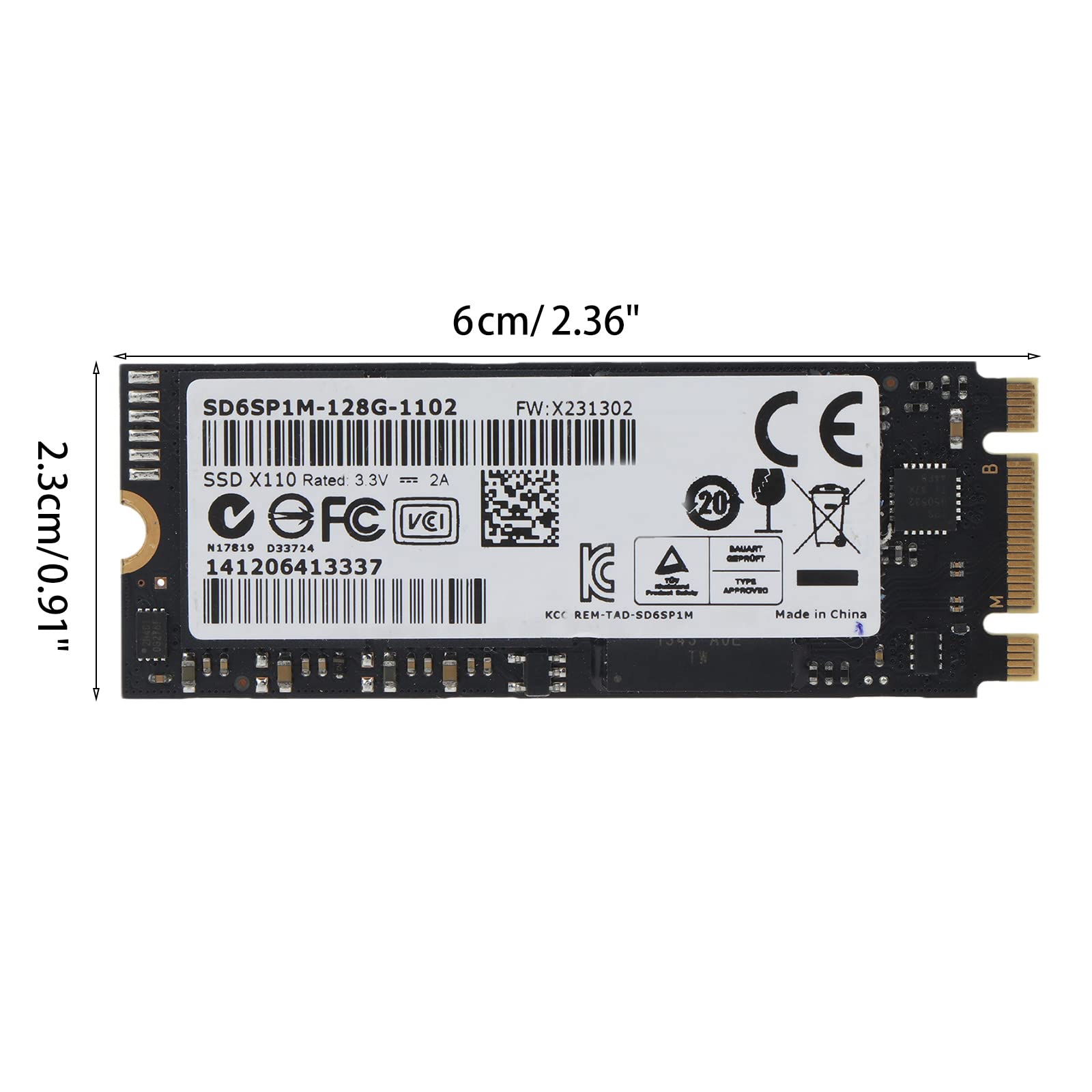 BYNNIX Original 128GB SD6SP1M 128G M.2 NGFF 2260 SSD X110 Series Formated Work Used Hard Drive Disk sd6sp1m-128g SSD