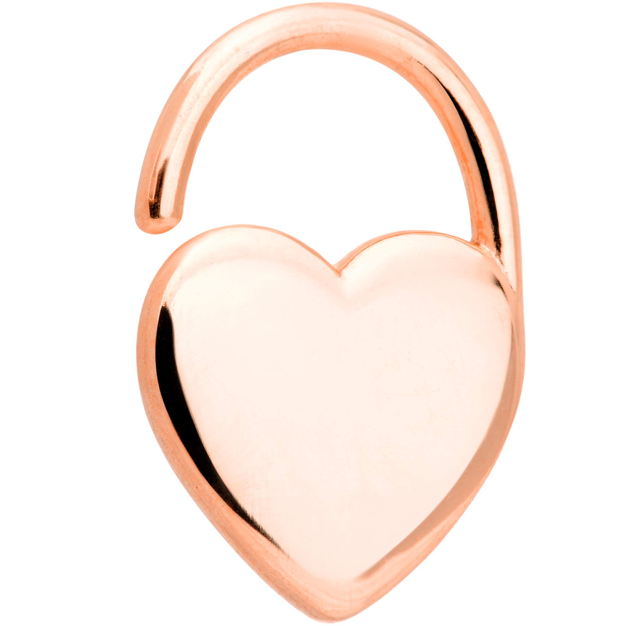 Body Candy Women 16G PVD Steel Bright Love Me Padlock Heart Closure Ring Daith Helix Tragus Rook Septum Ring