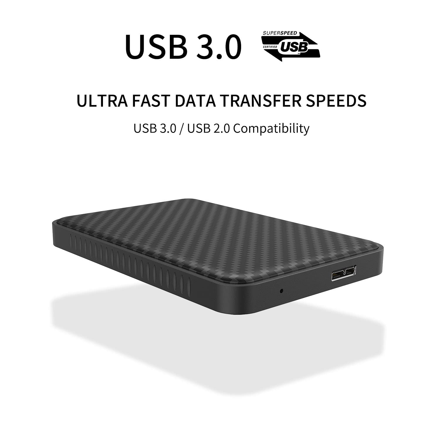External Hard Drive HDD Storage - 500GB Ultra Slim Portable Hard Drive USB3.0 Compatible for PC, Mac, Laptop, Chromebook, PS4, Xbox one-Black/Grey(Twill)