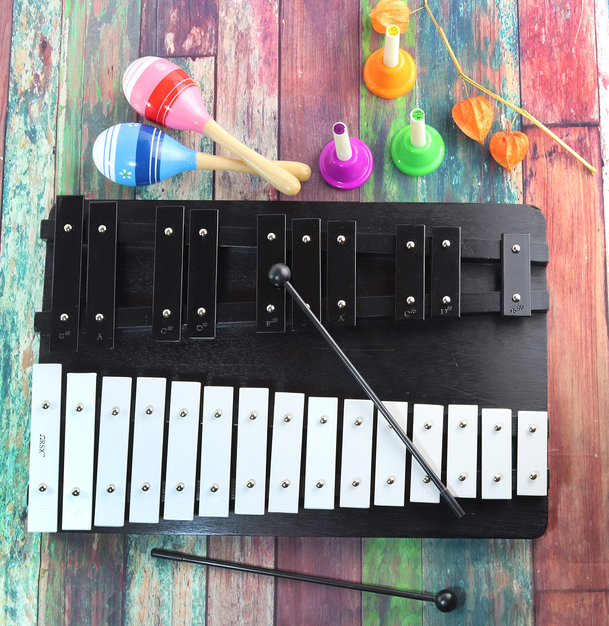 Large Xylophone 25 Notes Chromatic Glockenspiel, Bag, Sheet Music Cards, 45-song Ebook
