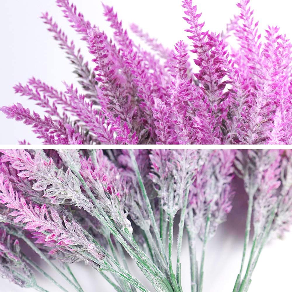 LISENNER 6 Bundles Lavender Bouquet for Wedding Home Office Kitchen Garden Table Indoor Outdoor Decoration(Red)