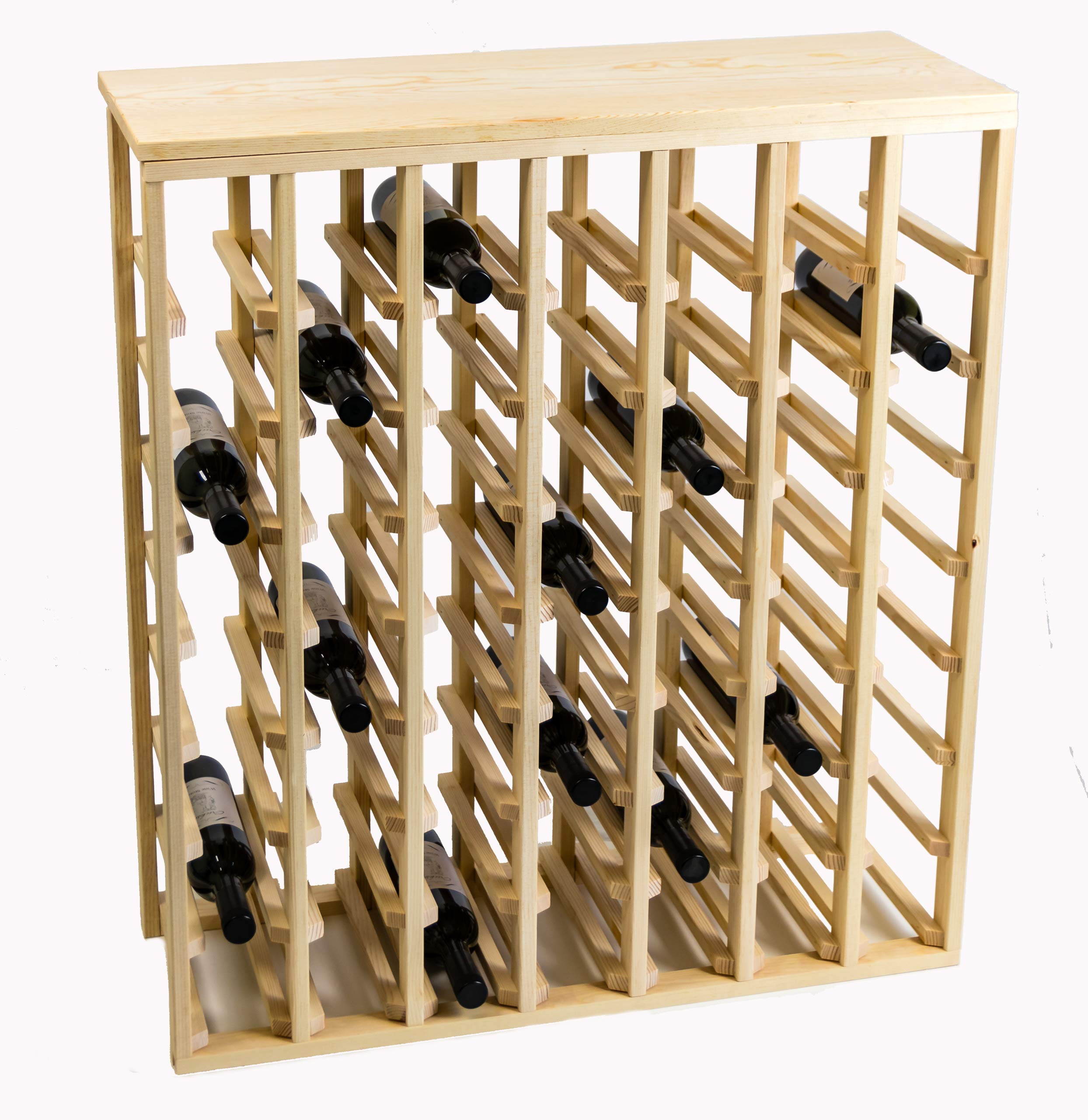 Creekside 56 Bottle Table Wine Rack (Pine) by Creekside - Exclusive 12 inch deep design conceals entire wine bottles. Hand-sanded to perfection!, Pine