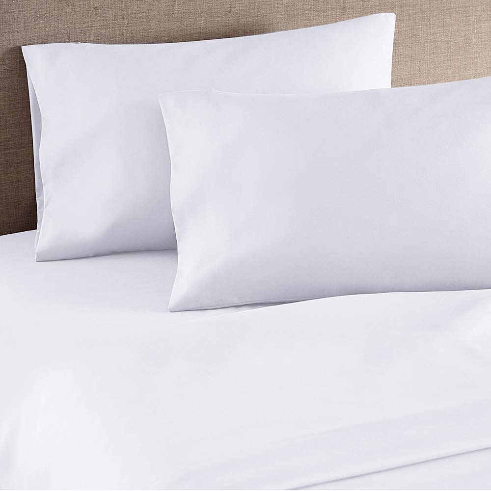 Brushed Microfiber Toddler Pillow Cases 14 x 20, Soft and Cozy Travel Pillowcase, Envelope Closure, White (Pack of 4)