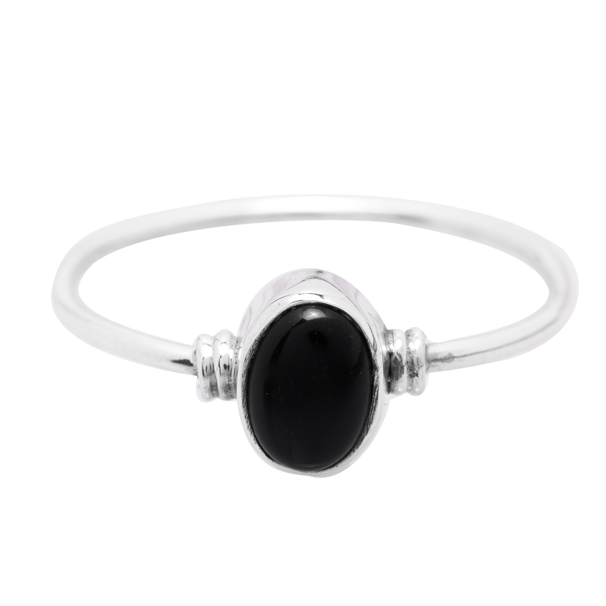 Black Onyx Ring 925 Sterling Silver Vintage Tribal Gypsy Boho Look US Size 5 6 7 8 9 (7)
