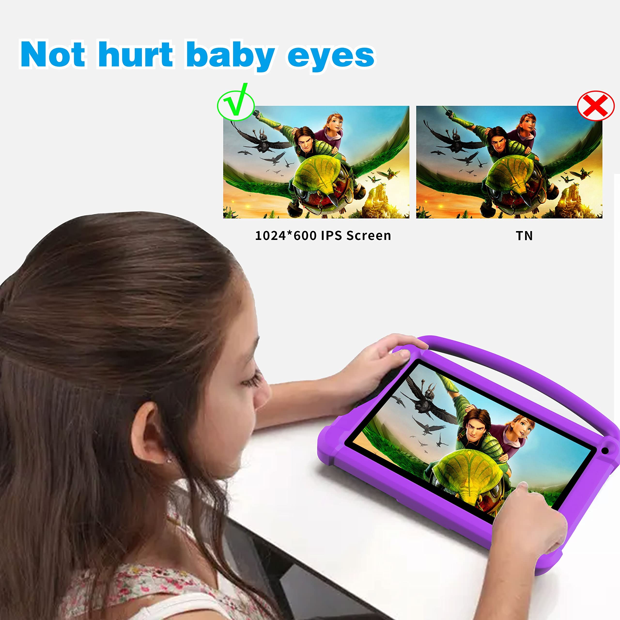 BYYBUO Tablet for Kids,Kids Tablet,7 in Android 11tablet,2800 mAh,WiFi, Bluetooth, Dual Camera, Educational, Games, Parental Control APP,Ideal Kids Gifts