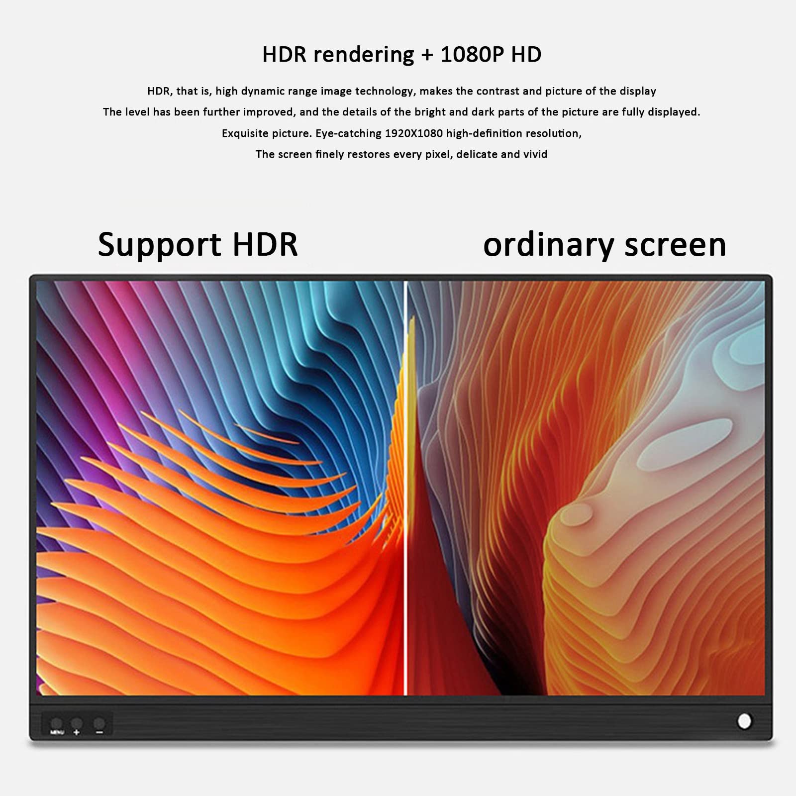 External Portable Display, 15-inch Large Screen, Hdmi Ultra-Thin Portable Display, 1080P High-Definition, Free Leather Case