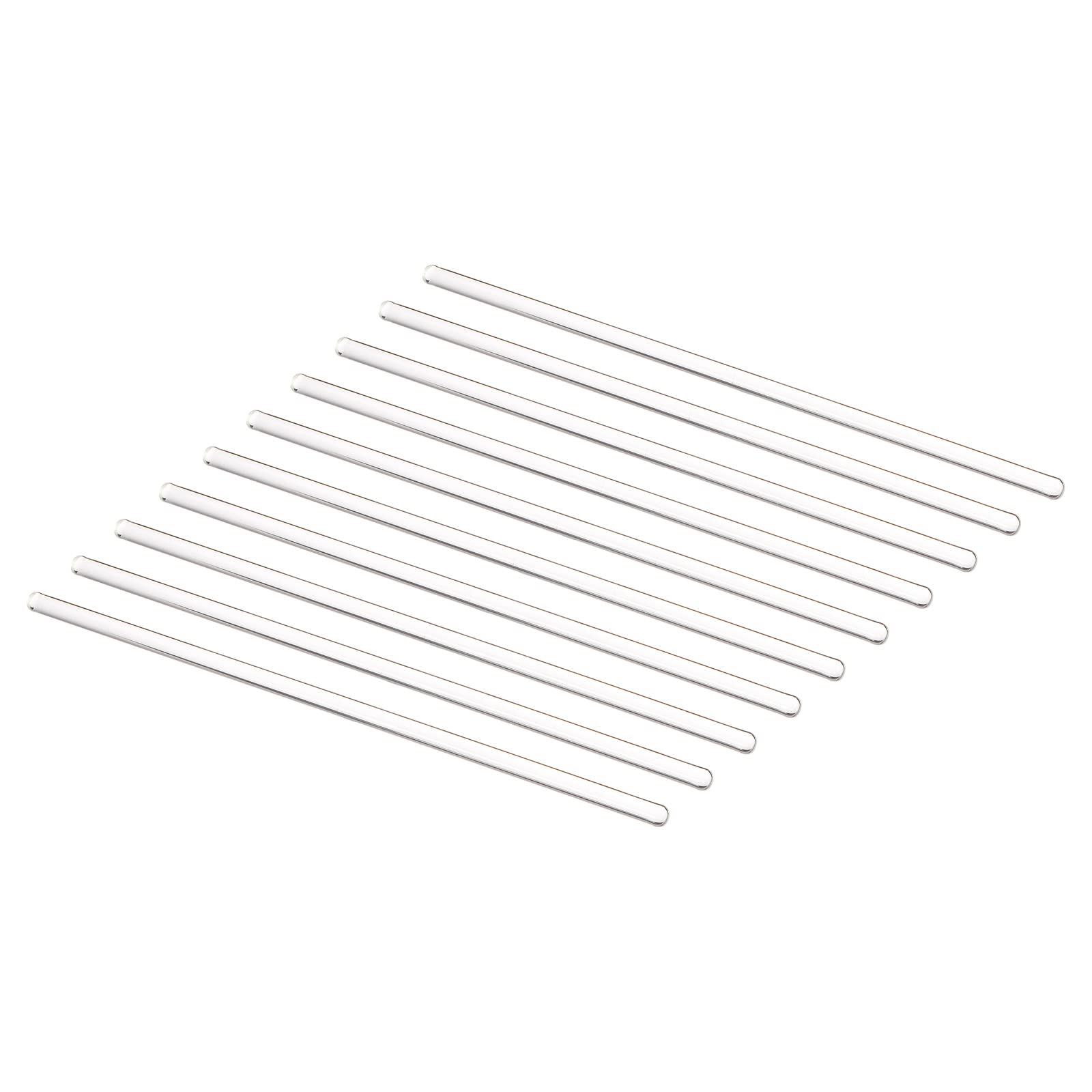 MECCANIXITY 3.3 Borosilicate Glass Stick 7.87" Length 6mm Dia Stir Rod Mixing Tools with Both Ends Round for Lab Kitchen Science 10Pcs