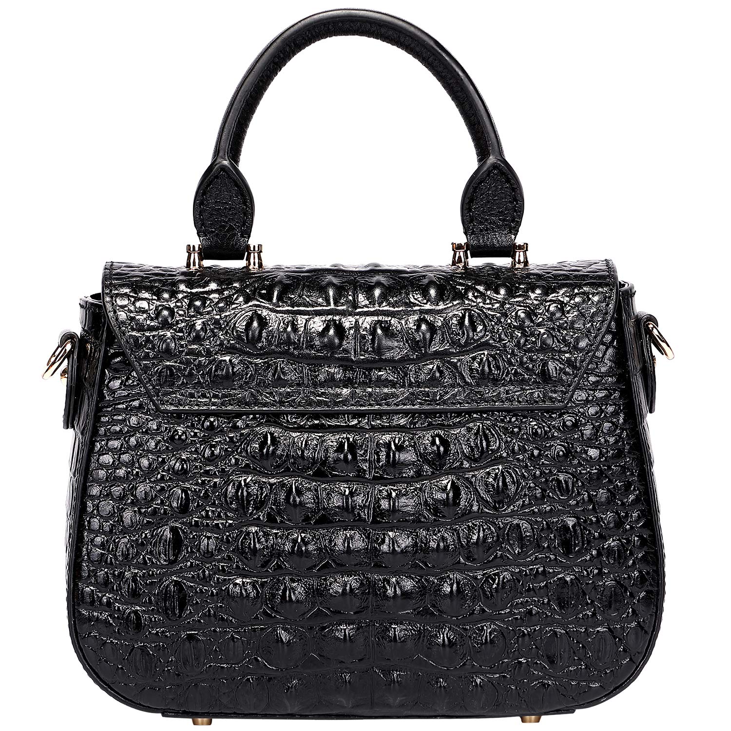 PIJUSHI Leather Crossbody Bags for Women Designer Crocodile Purse Satchel Handbag (99806 Black)…