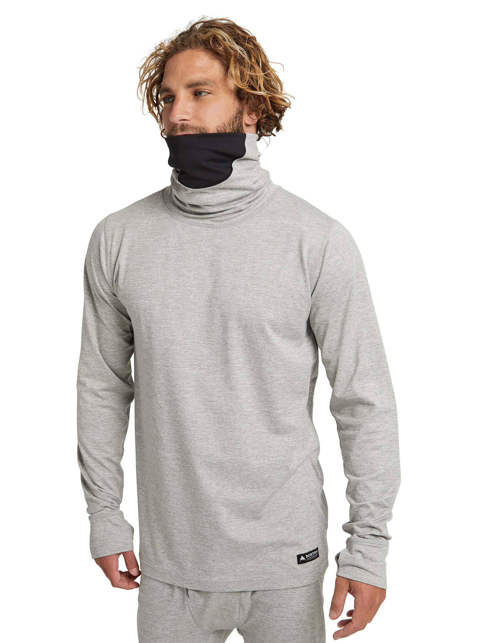 Burton Men's Standard Midweight Long Neck Base Layer, Martini Olive Terra Camo, Large
