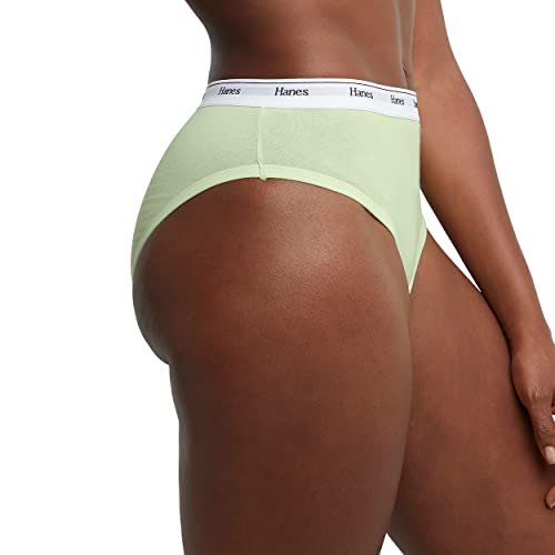 Hanes Women's Originals Panties Pack, Breathable Cotton Stretch Underwear, Fashion Color Mix, 6-Pack Hi-Cuts, X Large
