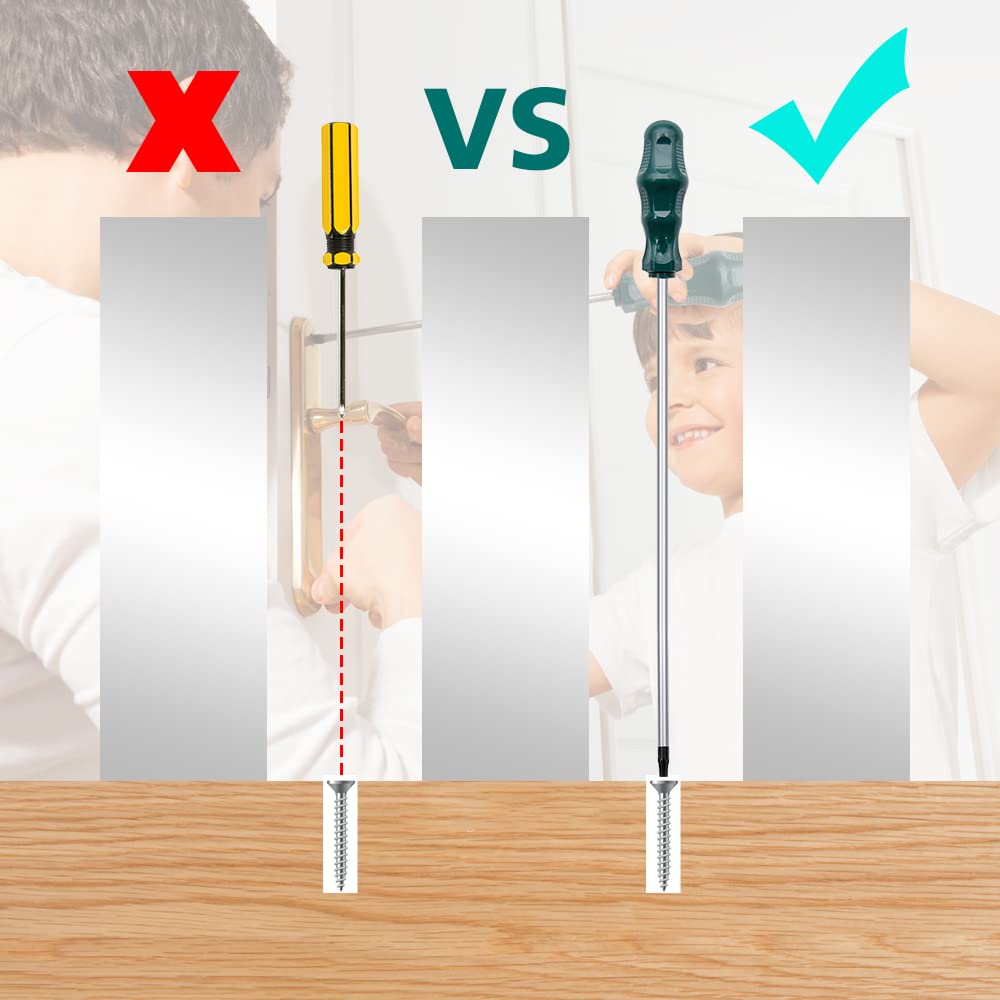 Extra Long Torx Screwdrivers Set, 5pcs 12in Magnetic Torx Screwdrivers Set, T15 - T30 (T15,T20,T25,T27,T30) Magnetic Torx Driver Star Screwdrivers Set, Long Long star Screwdrivers Set